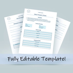 Sales Prospect Sheet | Sales Call Log Template | Client Onboarding ...