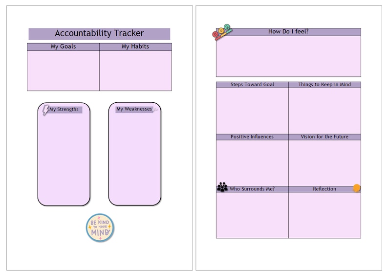 Accountability Tracker Routine Printable Daily Ritual Form Instant ...