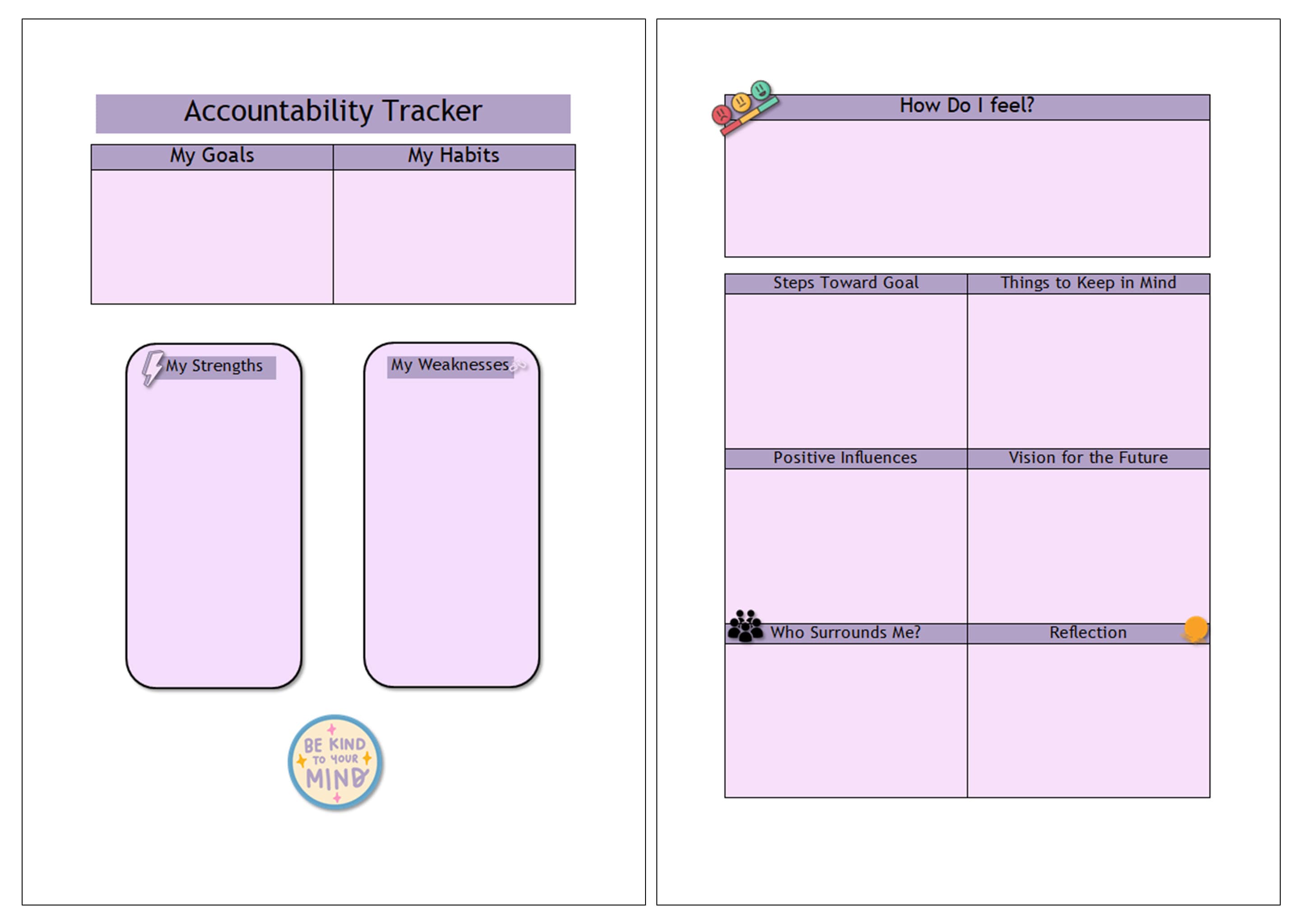 Accountability Tracker Routine Printable Daily Ritual Form Instant ...