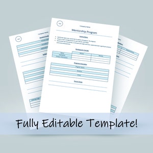 Mentorship Program Template | Employee Growth Plan | Mentoring Program Sheets | Instant Download ...