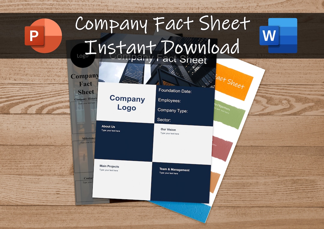 Business Fact Sheet Template | Company Profile Template | Company ...