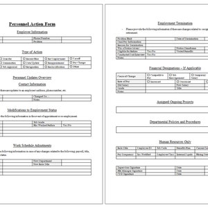 Personnel Action Form | PAF | Administrative Templates | Instant ...