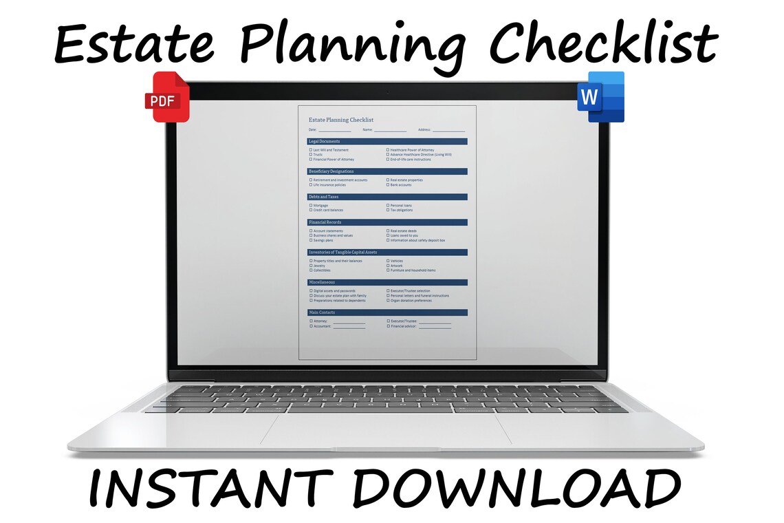 Estate Planning Checklist | Will Planning Worksheet | Estate Planning ...