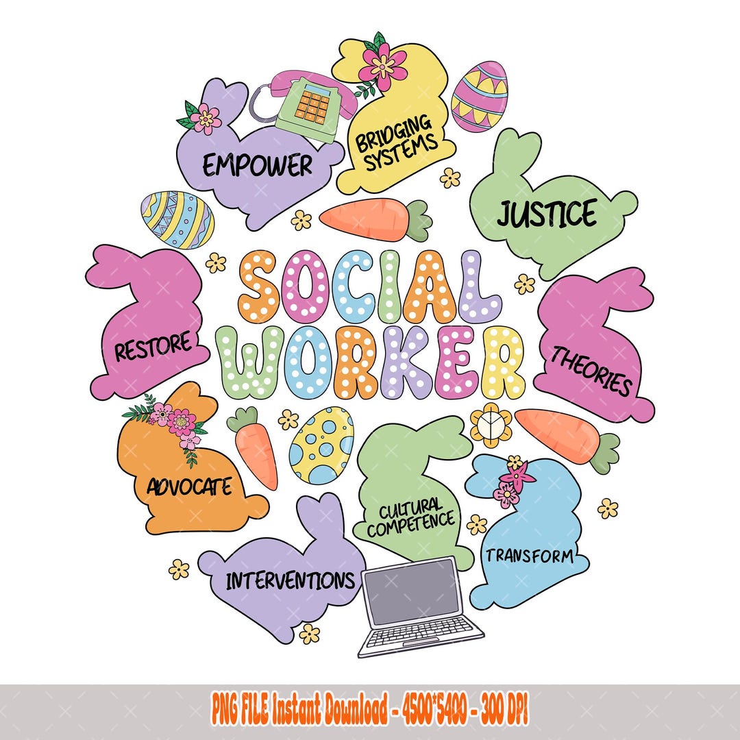 School Social Worker Easter Png, Social Worker Easter Png, Bunny Social ...