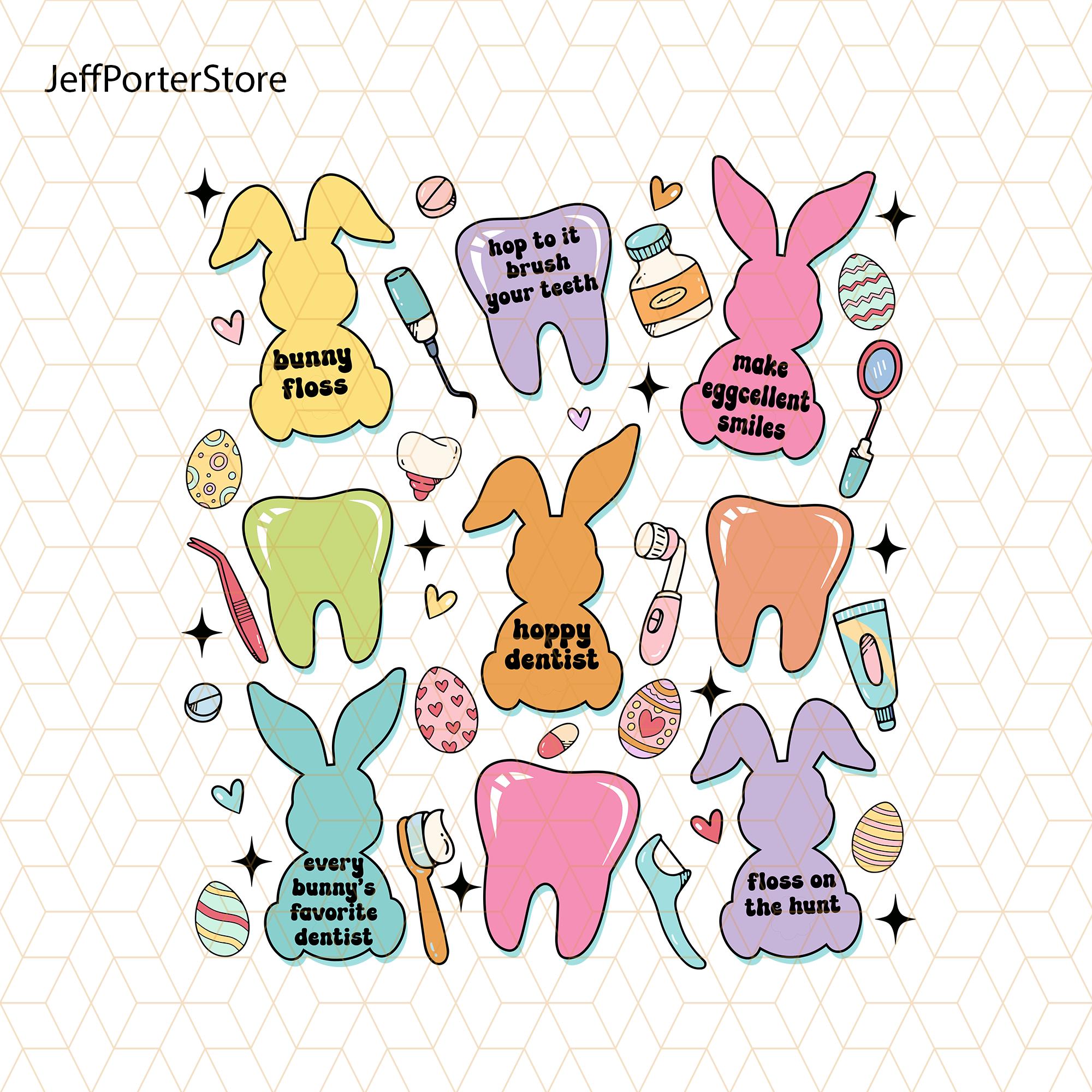 Dental Easter Png, Hoppy Dentist Png, Bunny Floss Png, Dentist Easter ...