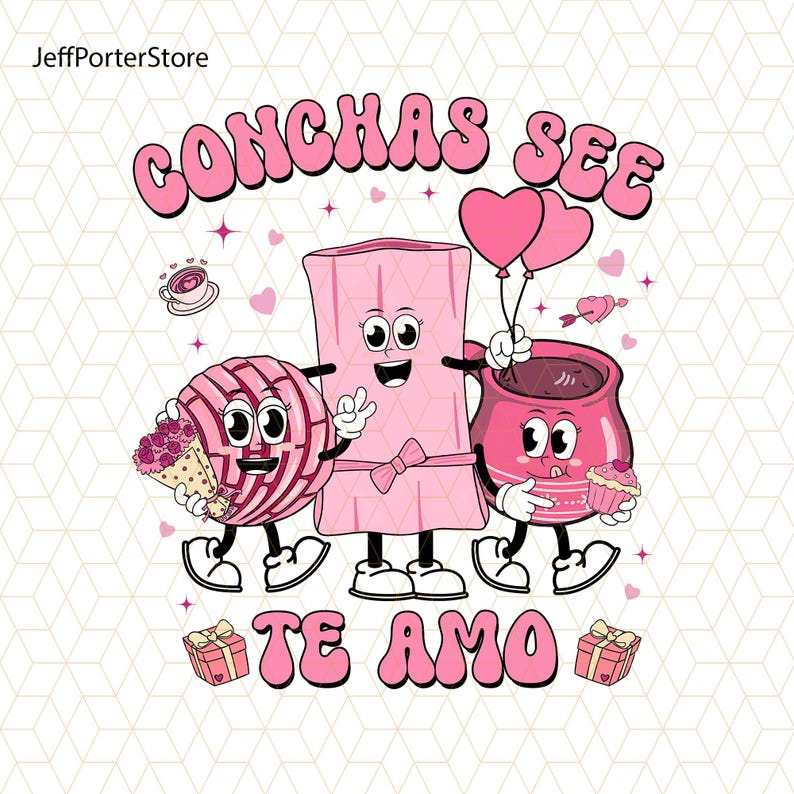 Concha See Te Amo Mexican Valentine Png, Mexican Valentine Png, Conchas ...