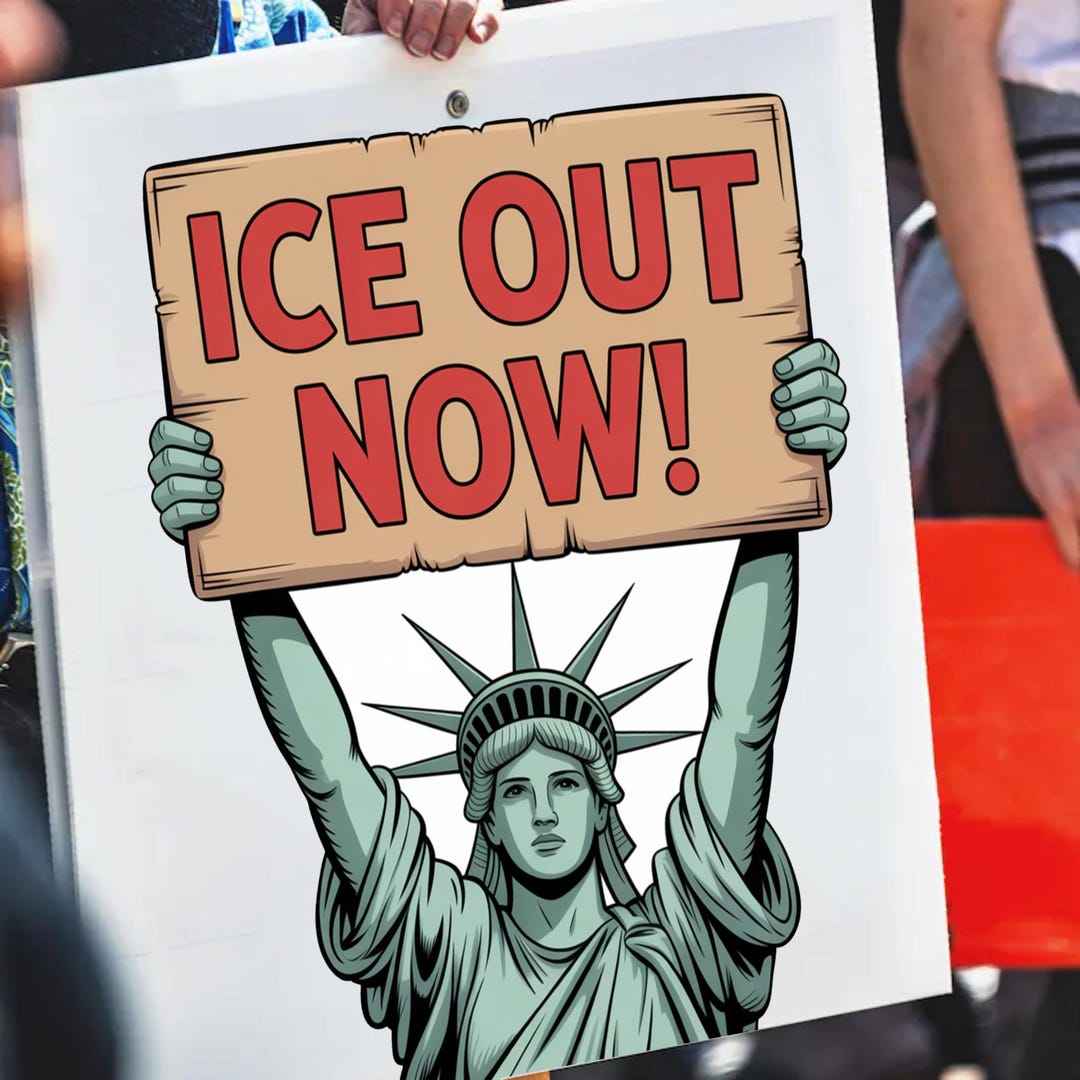 ICE Out Now Minneapolis Sign, Abolish ICE Sign, Human Rights Activist ...