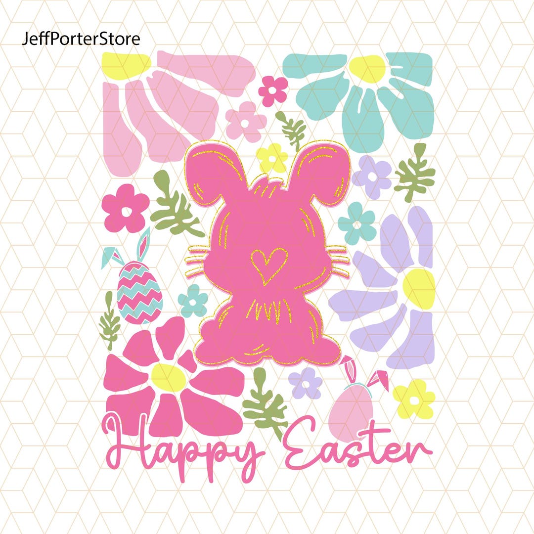 Boho Floral Easter Png, Happy Easter Png, Retro Easter Png, Easter ...