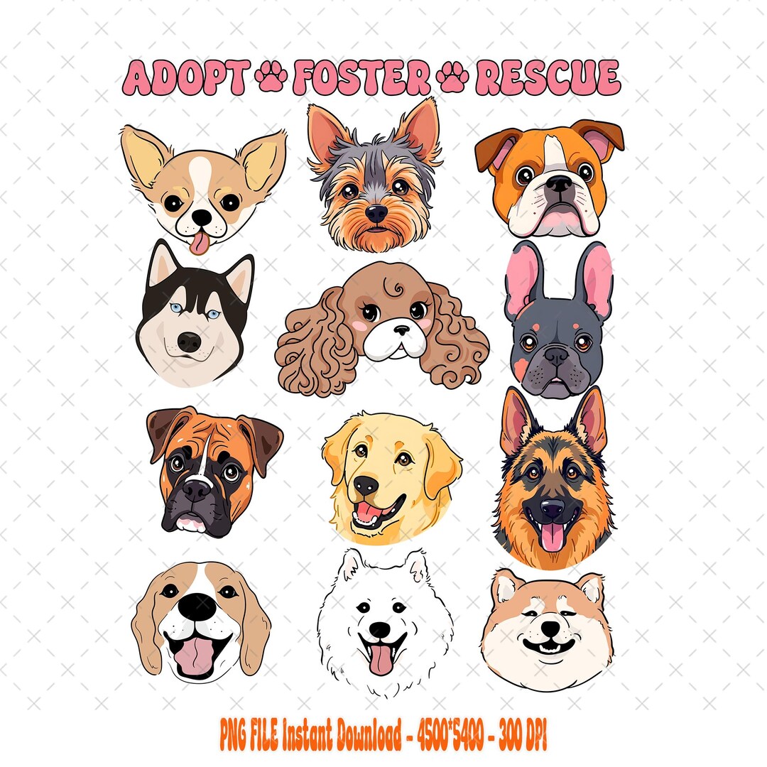 Rescue Adopt Foster PNG, Dogs Png, Dog Lover Png, Animal Shelter PNG - Etsy