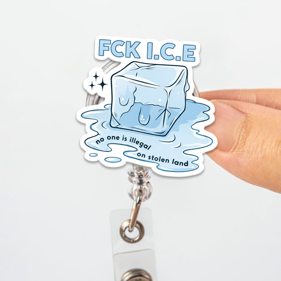 FCK I.C.E Badge Reel, Melting Ice Cube Protest ID Holder, Political ...