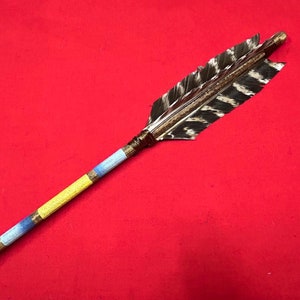 Vintage Handmade Native American Indian Wooden Arrow With Flint / Stone ...