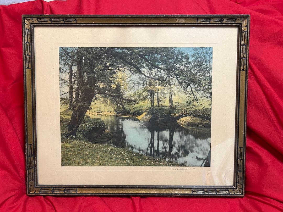 Gorgeous & LARGE Wallace Nutting Hand-colored Landscape Photograph ...