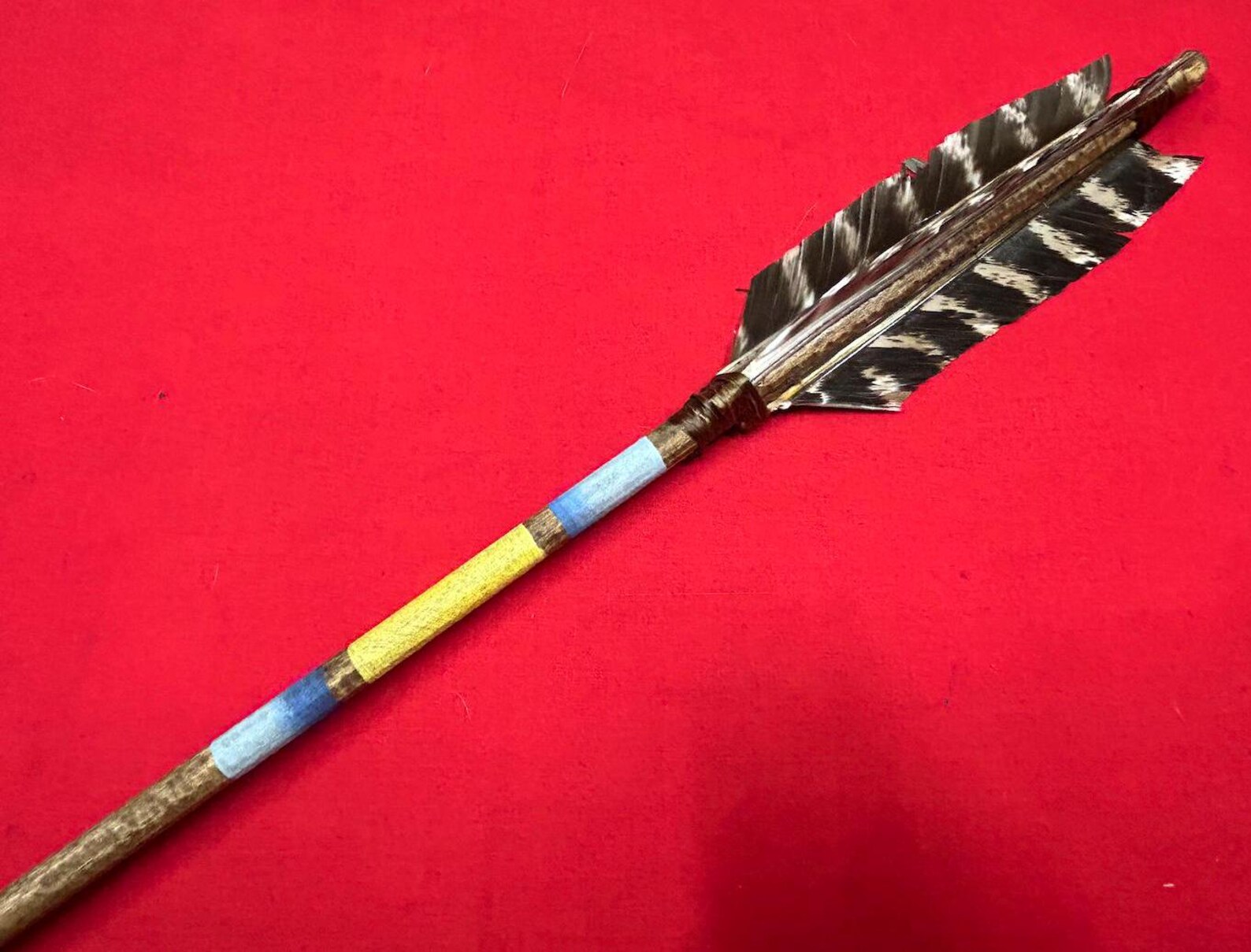 Vintage Handmade Native American Indian Wooden Arrow With Flint / Stone ...