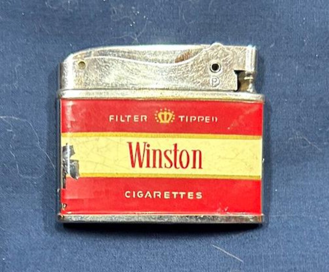 Vintage Winston Flat Side Cigarette Lighter by Penguin of Japan No ...