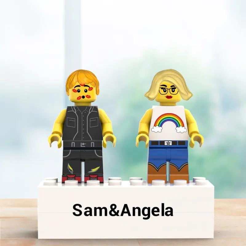 Custom Couple Minifig Personalized Minifig With Engraved Base and ...