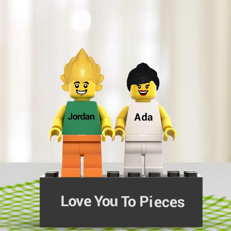 Custom Couple Minifig Personalized Minifig With Engraved Base and ...
