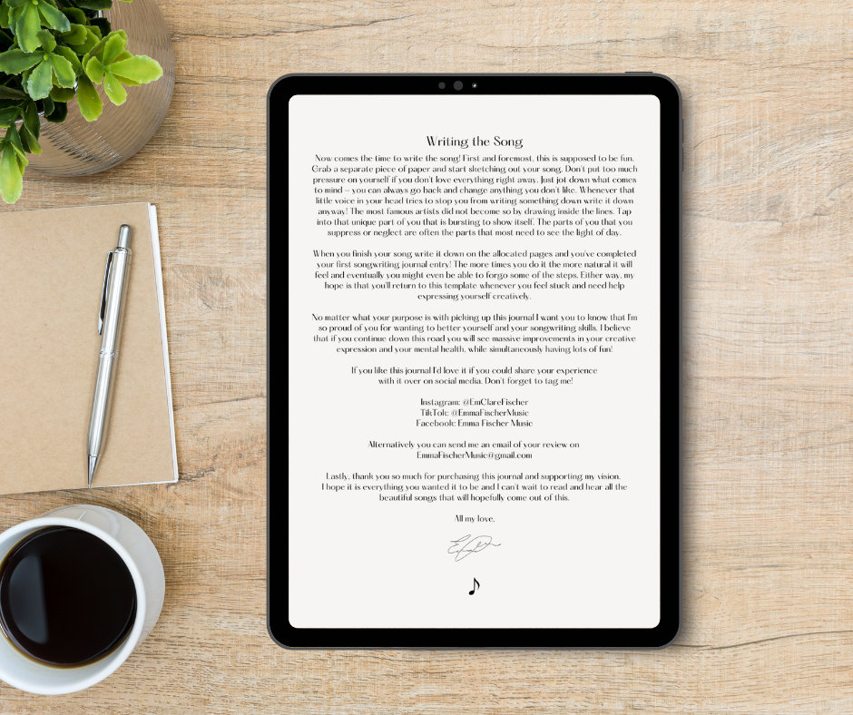 Songwriting Journal - Introduction to Writing Lyrics + Songwriting ...