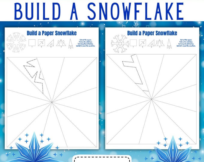 Snowflake Kid's Craft, Winter Kid's Craft, Printable Snowflakes Craft ...