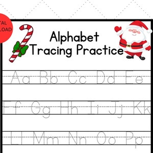 Christmas Alphabet Tracing Worksheet, A-Z, ABC Tracing Worksheet ...