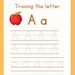 Christmas Alphabet Tracing Worksheet, A-Z, ABC Tracing Worksheet ...