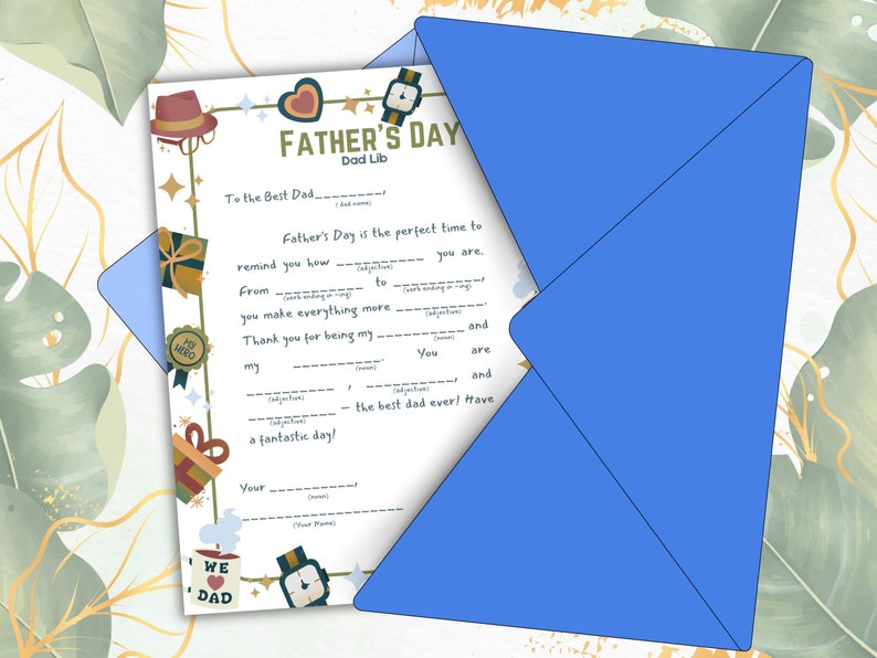 Father's Day Mad Libs, Father's Day Fill-ins, Dad-tastic Mad Libs ...
