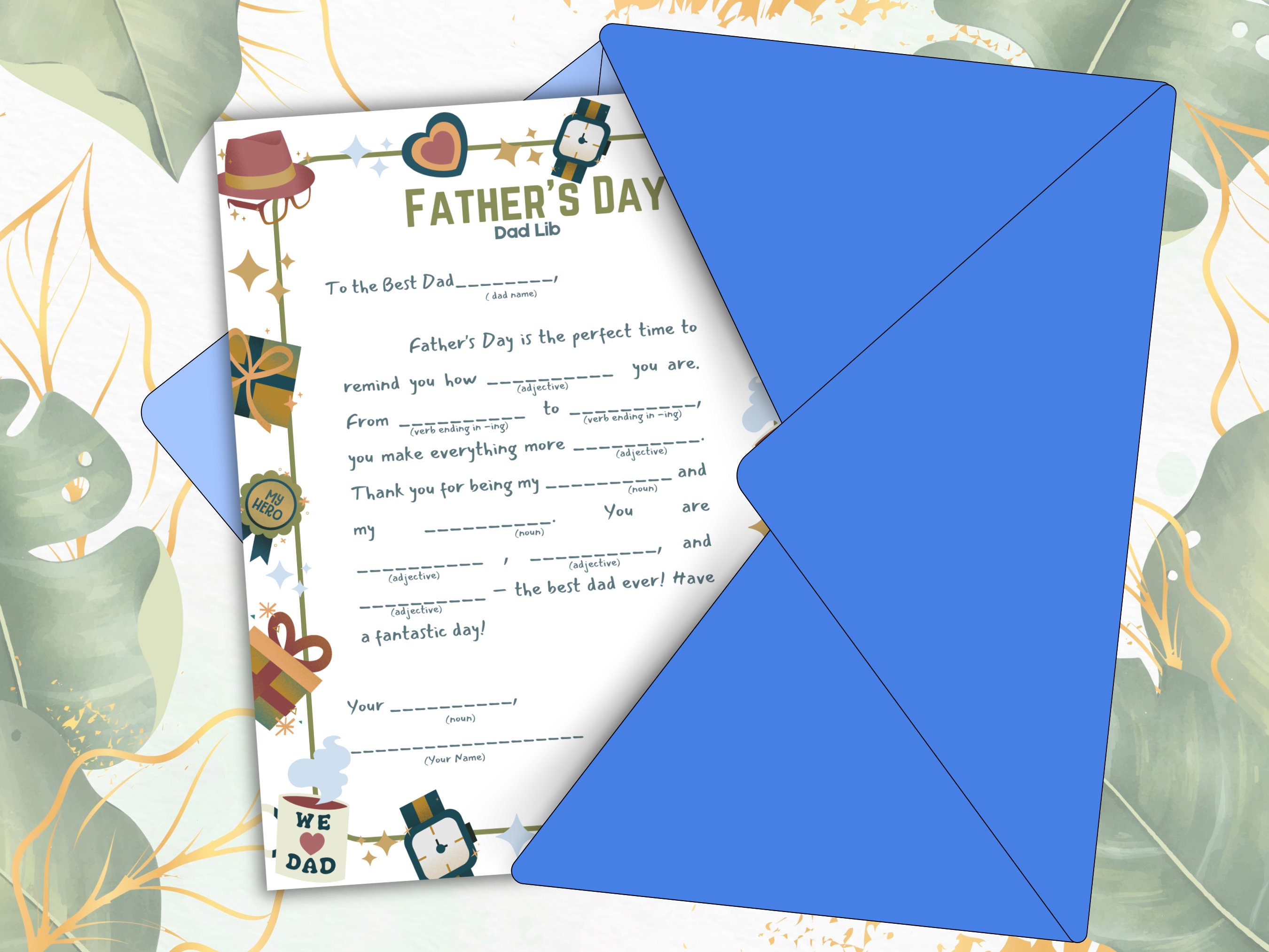 Father's Day Mad Libs, Father's Day Fill-ins, Dad-tastic Mad Libs ...