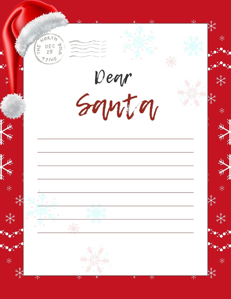 Letter to Santa, Dear Santa Letter, Children's Christmas List to Santa ...