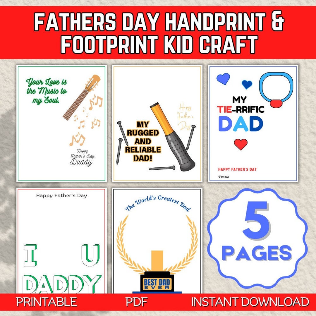 Father's Day Handprint & Footprint Craft, Personalized Father's Day ...