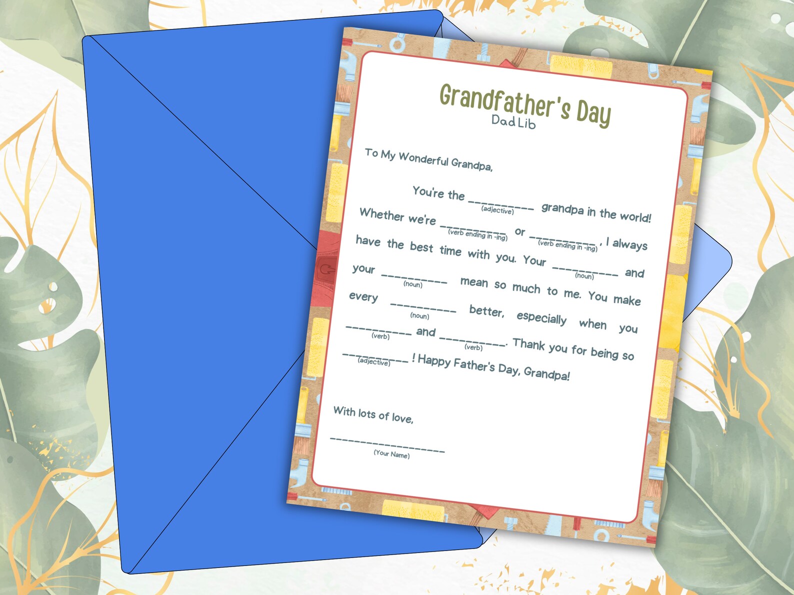 Father's Day Mad Libs, Father's Day Fill-ins, Dad-tastic Mad Libs ...