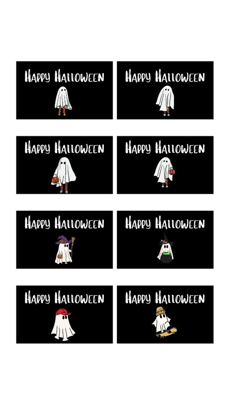 Printable Halloween Tags, Ghost Gift Tags, Treat Bag Tag, Ghost ...