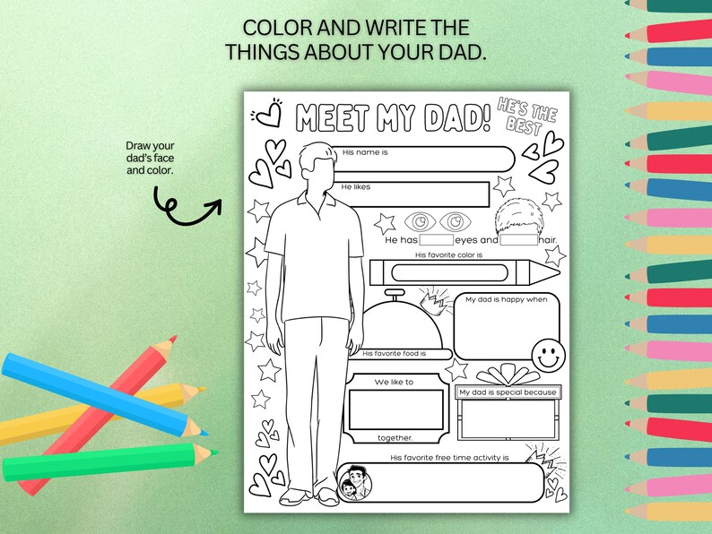 Father's Day All About Me, Meet My Dad, Father's Day Keepsakes, Unique ...