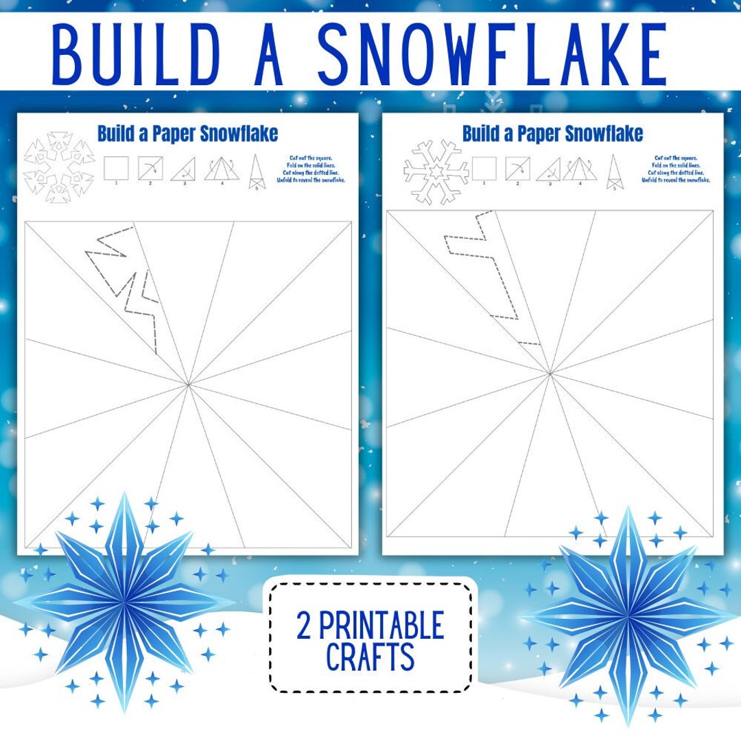 Printable Build A Snowflake, Kid's Christmas Craft, Kid's Winter Craft ...