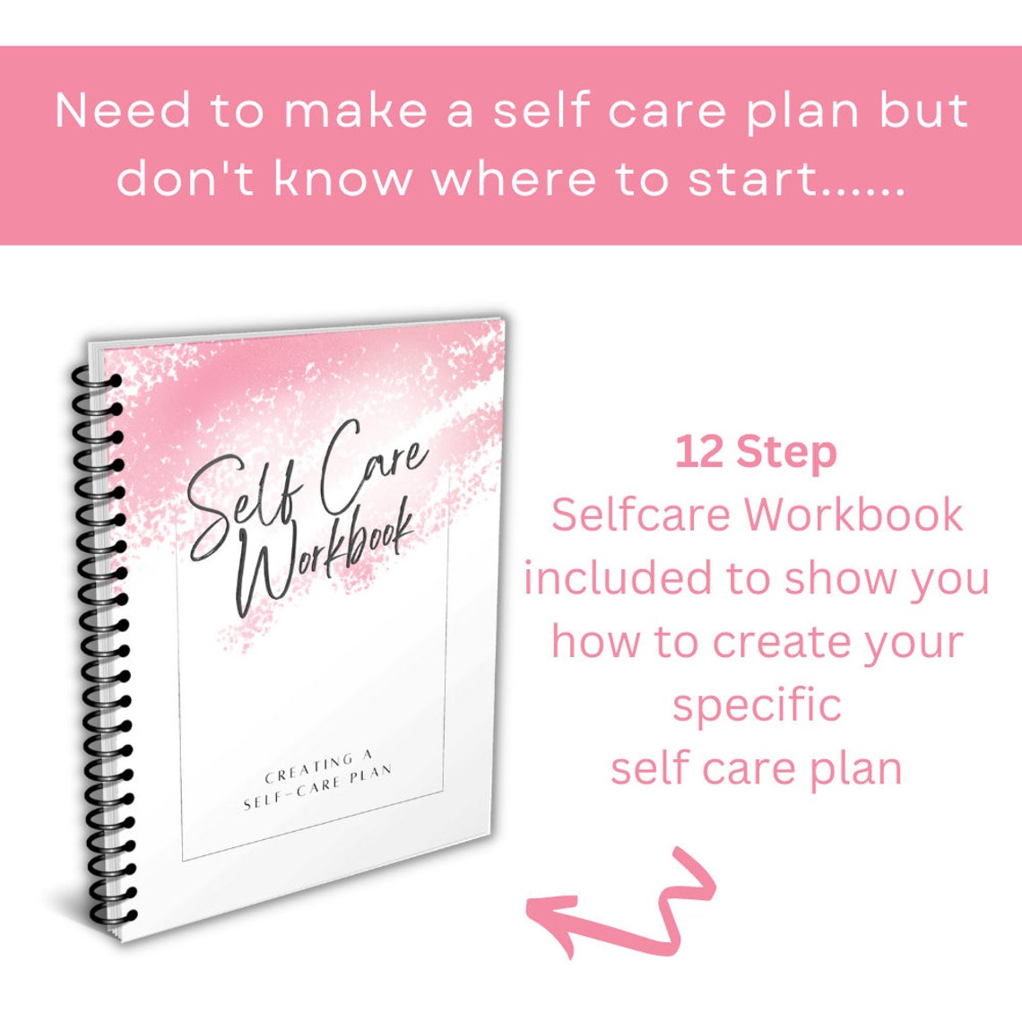 Pink Self-care Workbook and Planner, Self-love Workbook and Planner ...