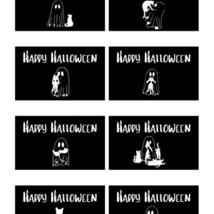 Printable Halloween Tags, Ghost Gift Tags, Treat Bag Tag, Ghost ...