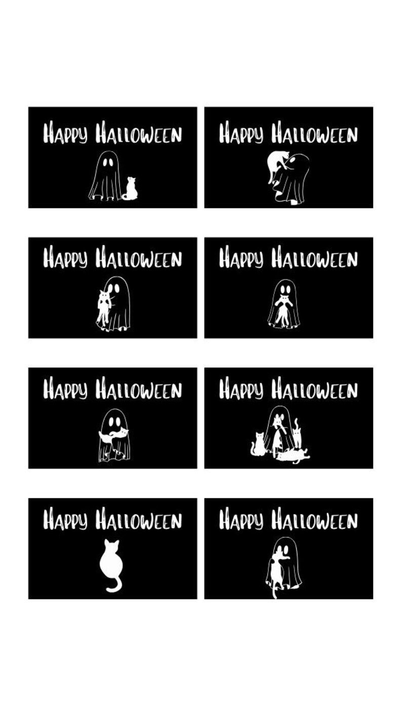 Printable Halloween Tags, Ghost Gift Tags, Treat Bag Tag, Ghost ...