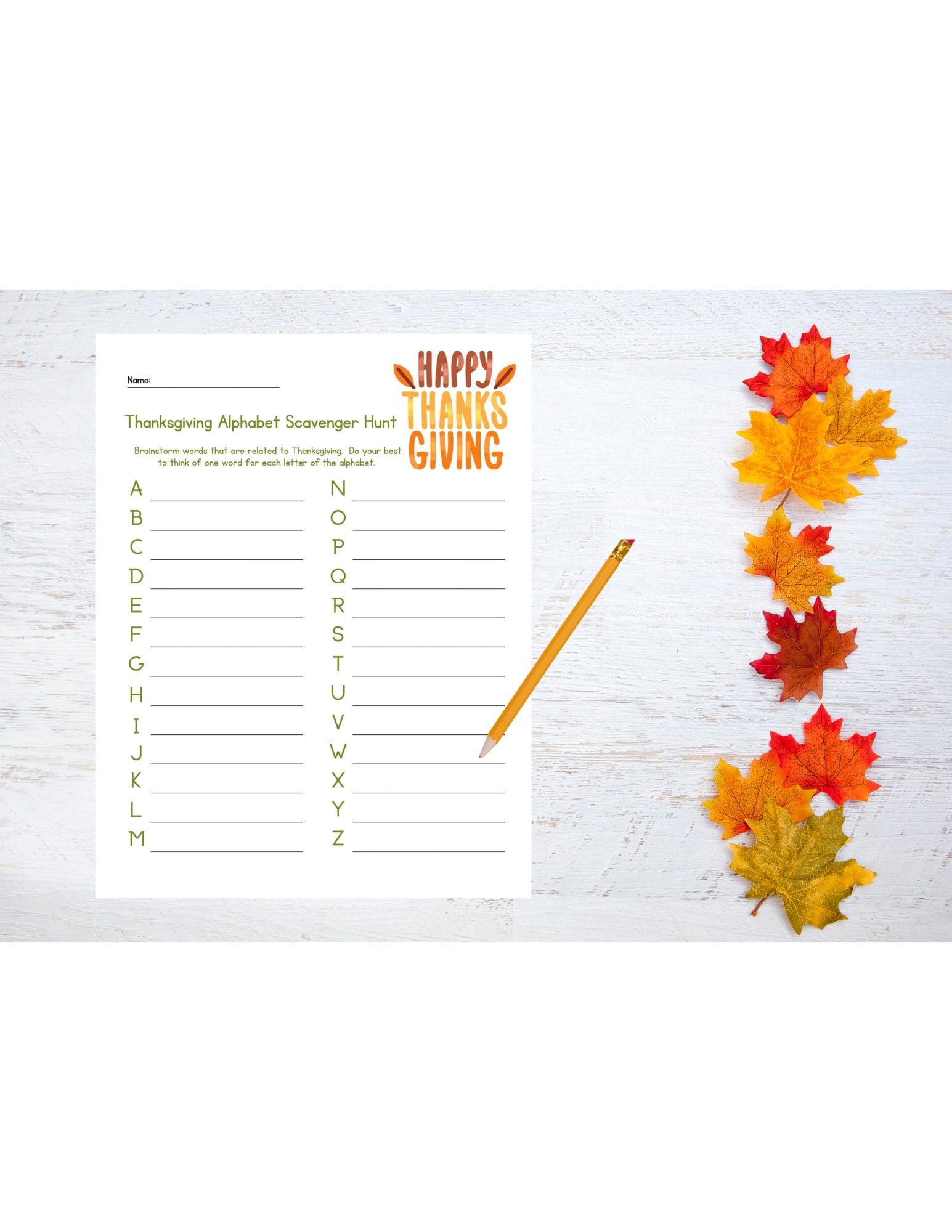 Thankful ABC Game, Thankful A-Z Game, Thanksgiving Gratitude Activity ...