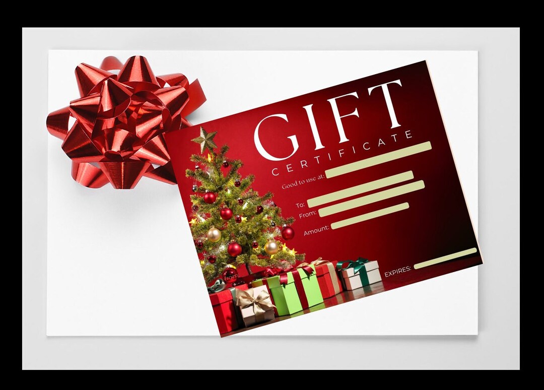 Digital Christmas Gift Certificate, Christmas Voucher, Printable ...