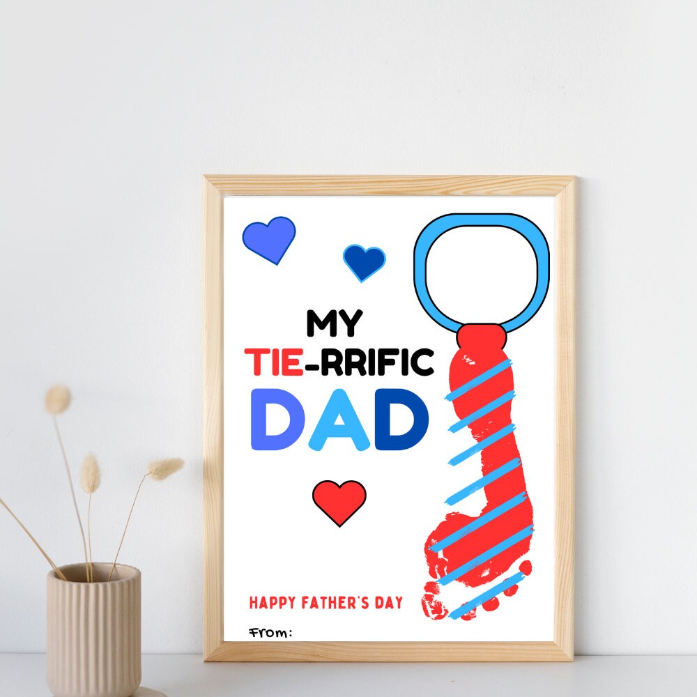 Father's Day Handprint & Footprint Craft, Personalized Father's Day ...