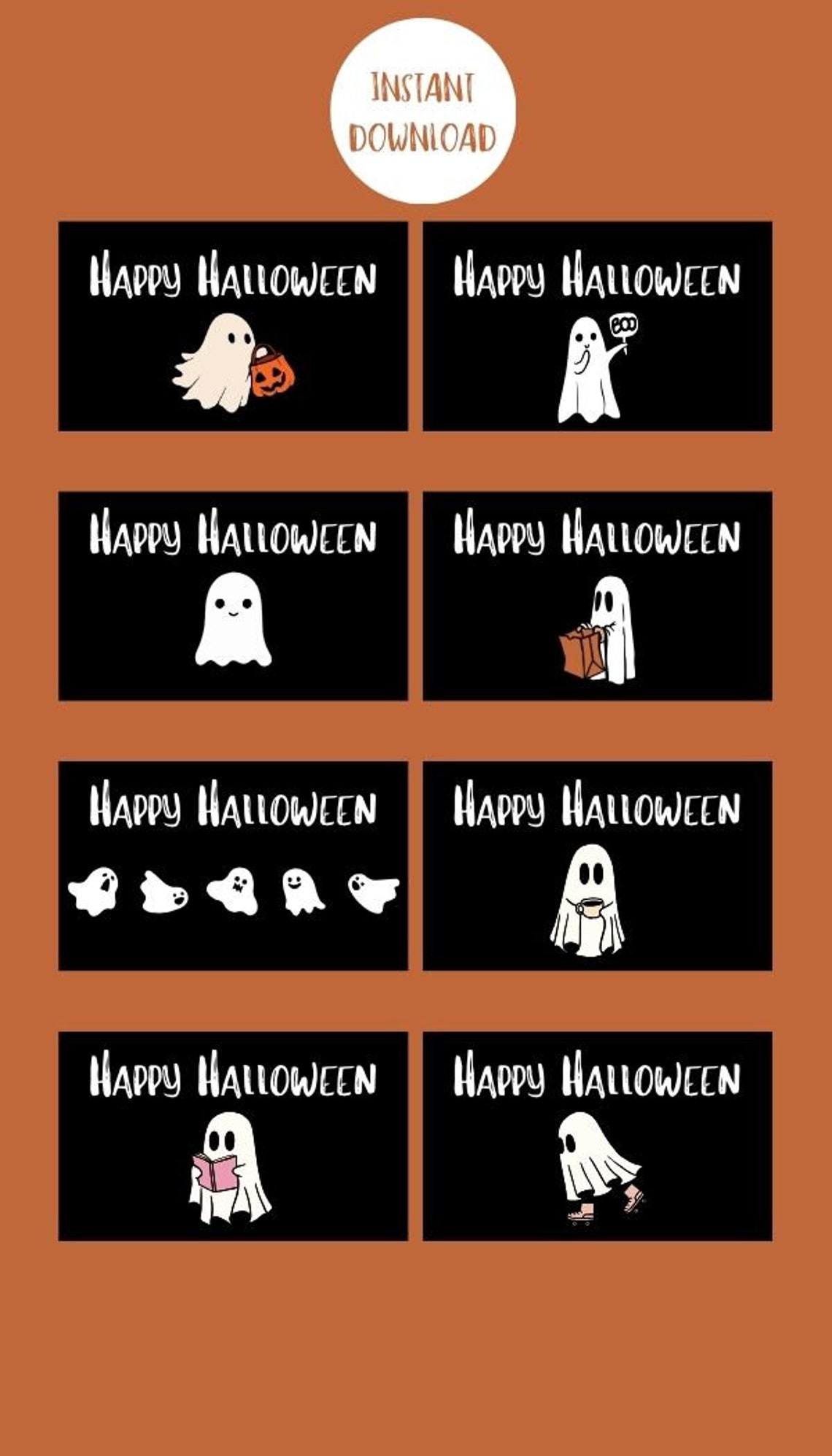 Printable Halloween Tags, Ghost Gift Tags, Treat Bag Tag, Ghost ...