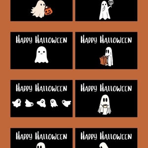 Printable Halloween Tags, Ghost Gift Tags, Treat Bag Tag, Ghost ...