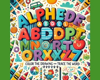 ABC Coloring and Trace Book - Etsy