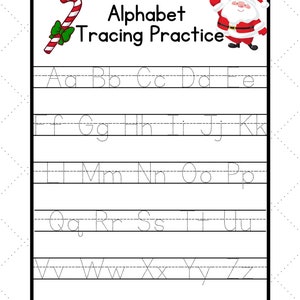 Christmas Alphabet Tracing Worksheet, A-Z, ABC Tracing Worksheet ...