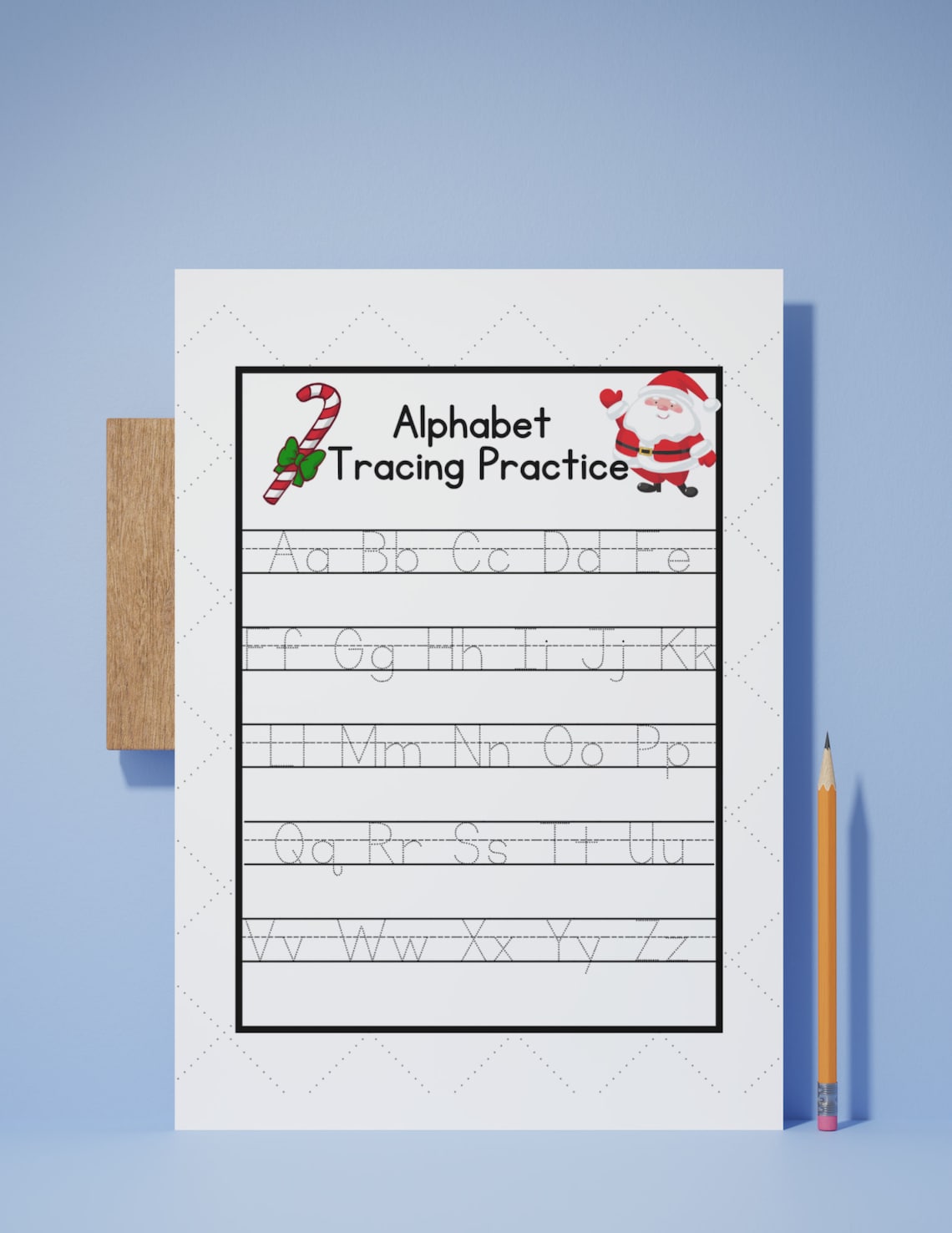 Christmas Alphabet Tracing Worksheet, A-Z, ABC Tracing Worksheet ...