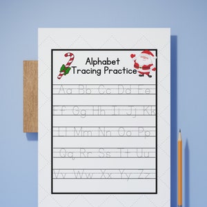Christmas Alphabet Tracing Worksheet, A-Z, ABC Tracing Worksheet ...