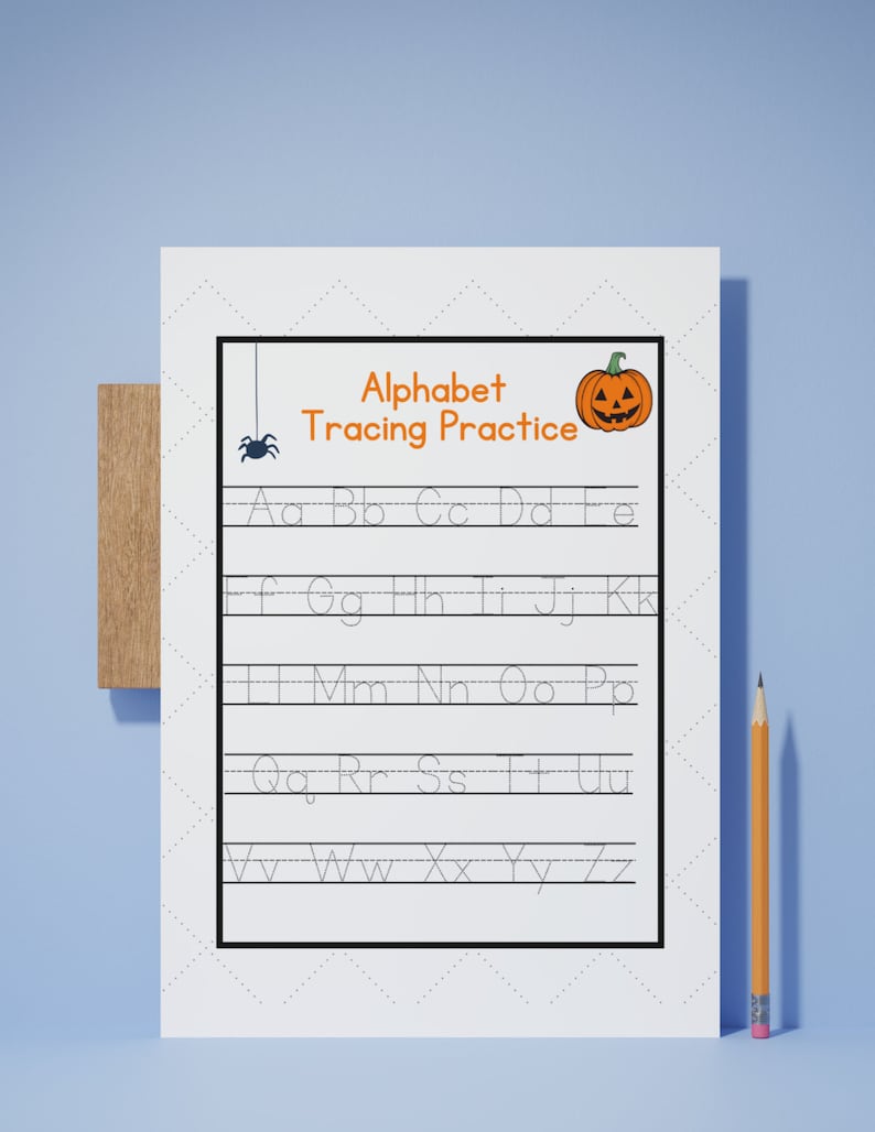 Halloween Alphabet Tracing Worksheets, A-Z, ABC Tracing Worksheet ...