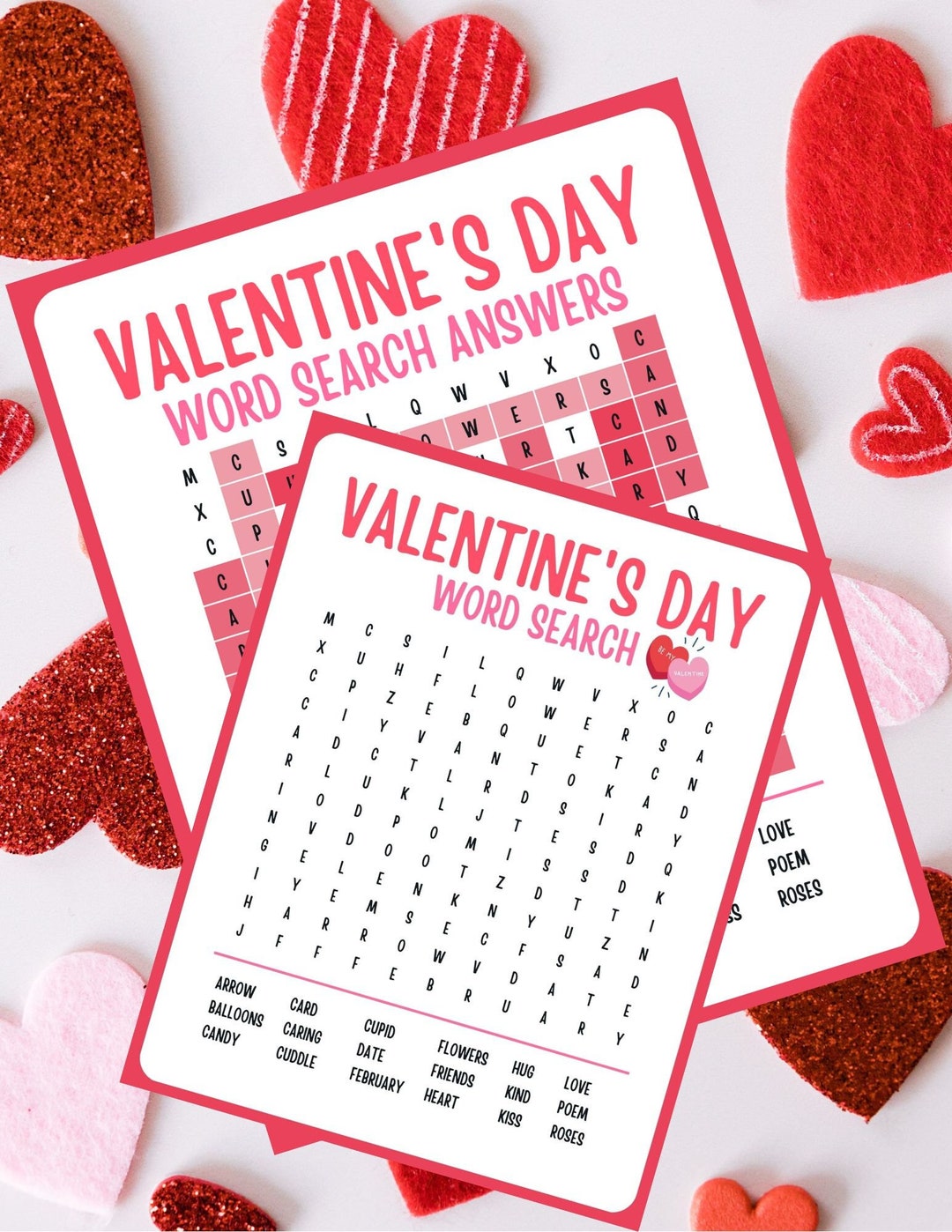 Valentine Word Search Printable, Instant Downloadable Valentine Word ...
