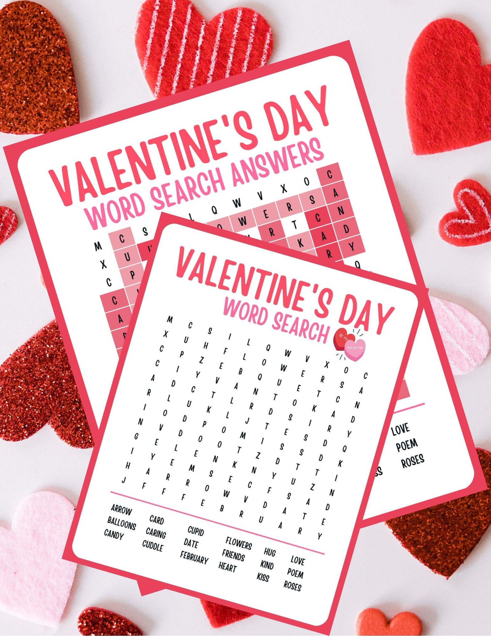 Valentine Word Search Printable, Instant Downloadable Valentine Word ...