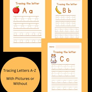 Tracing Letters A-Z, Alphabet Letter Tracing, Homeschool Tracing ...