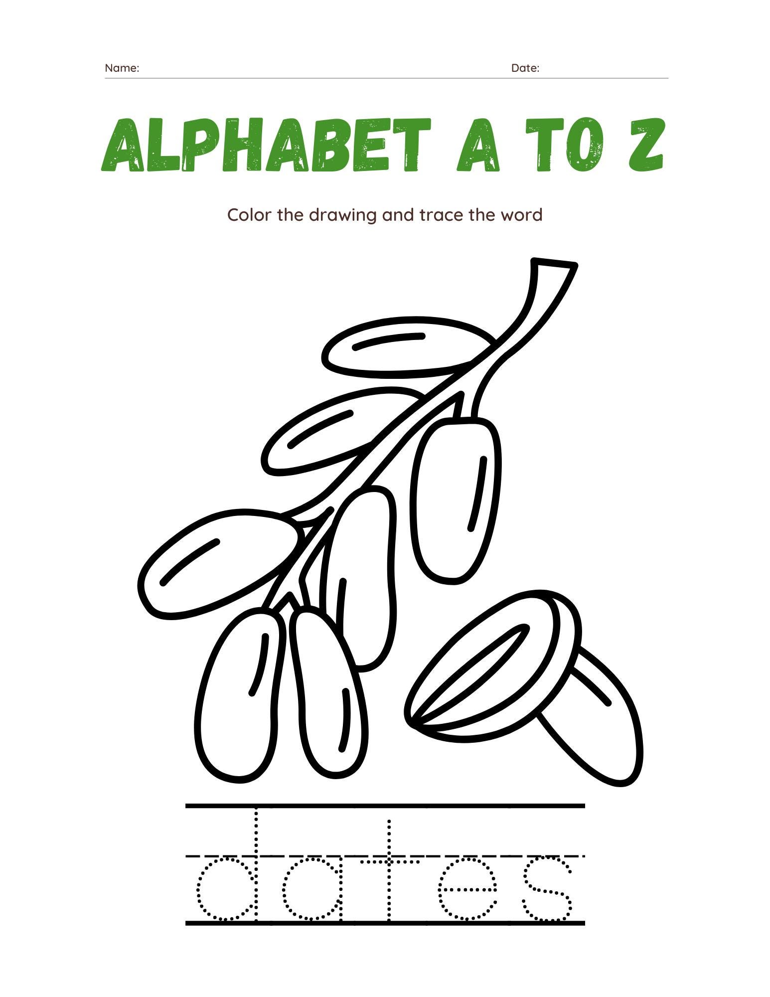 A-Z Alphabet Coloring and Tracing Book for Kids, ABC Fun: Color & Trace ...