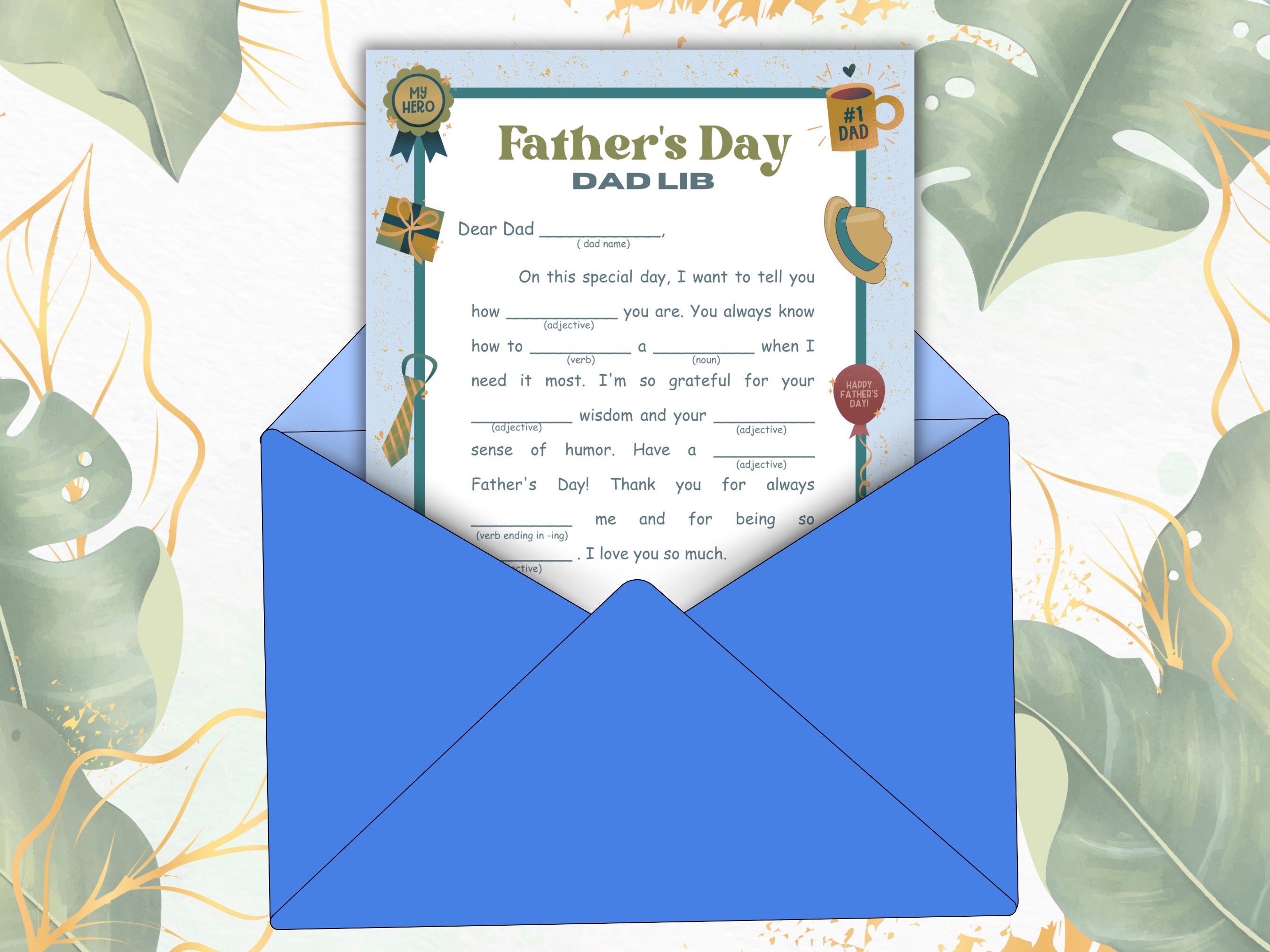 Father's Day Mad Libs, Father's Day Fill-ins, Dad-tastic Mad Libs ...